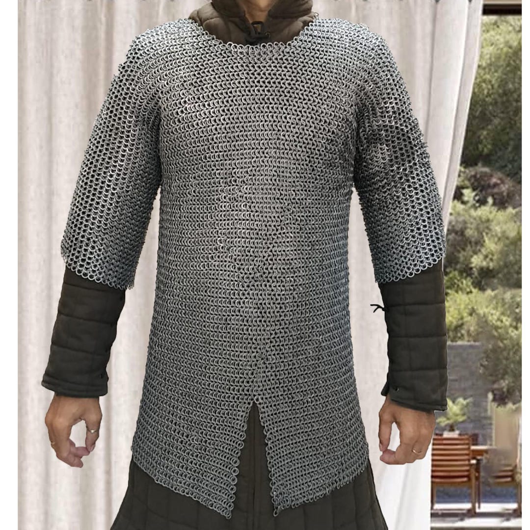 Chainmail Hauberk – 6mm Riveted Chainmail Shirt | Medieval Armor for ...