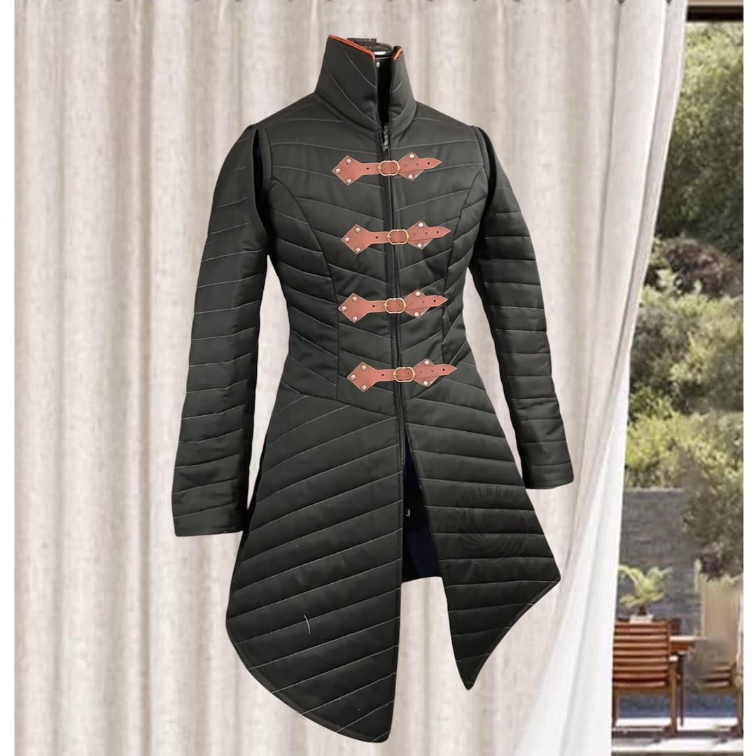 Medieval Black Gambeson Aketon – Quilted Padded Jacket for LARP ...