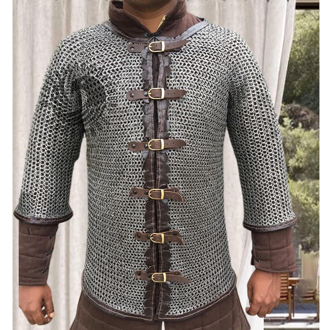 Chainmail Shirt – Medieval Riveted Armor Hauberk for LARP, Cosplay ...