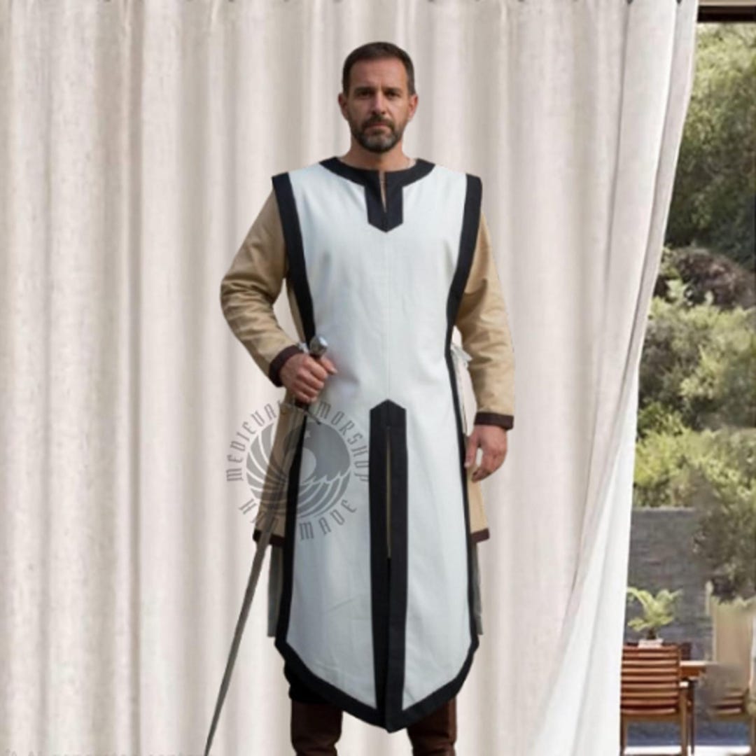 Medieval Cotton Tabard | Surcoat With Side Laces | Reenactment, LARP ...