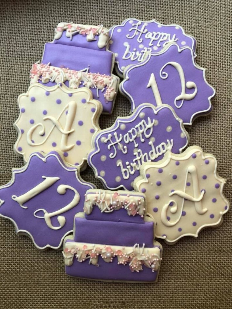 Birthday Cookies 1 Doz Custom - Etsy