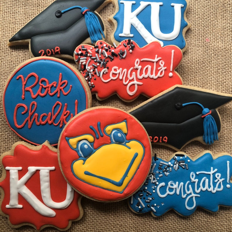 24 KU Jayhawk Cookies 1 Dozen Tailgate Kansas Free Shipping - Etsy