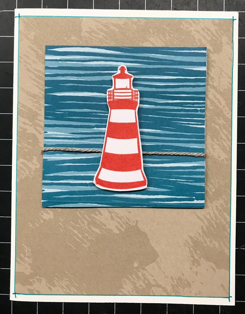 Simple Lighthouse Handmade Note Card | Etsy