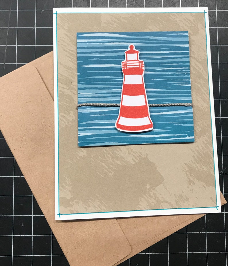 Simple Lighthouse Handmade Note Card - Etsy
