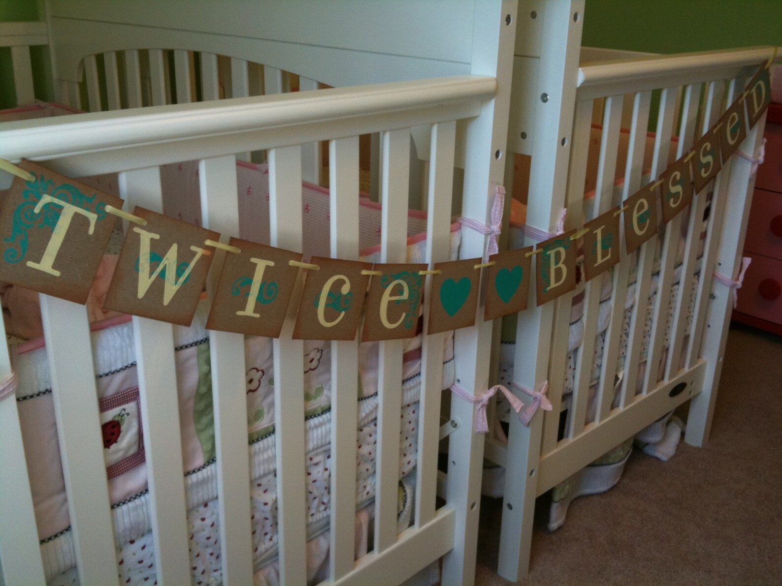 Twins Baby Shower Decoration TWICE BLESSED Sign/ Twins Baby - Etsy