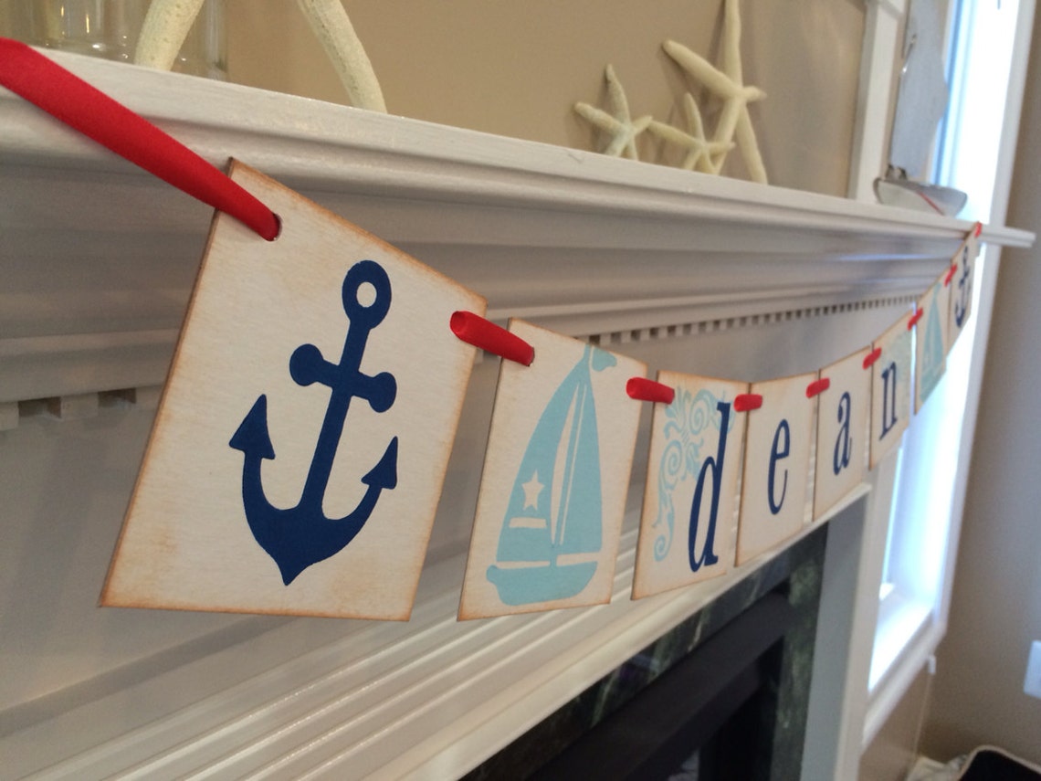 Nautical Room Decor / Personalized Boy Name Banner / Boy | Etsy
