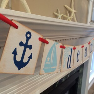 Nautical Room Decor / Personalized Boy Name Banner / Boy | Etsy