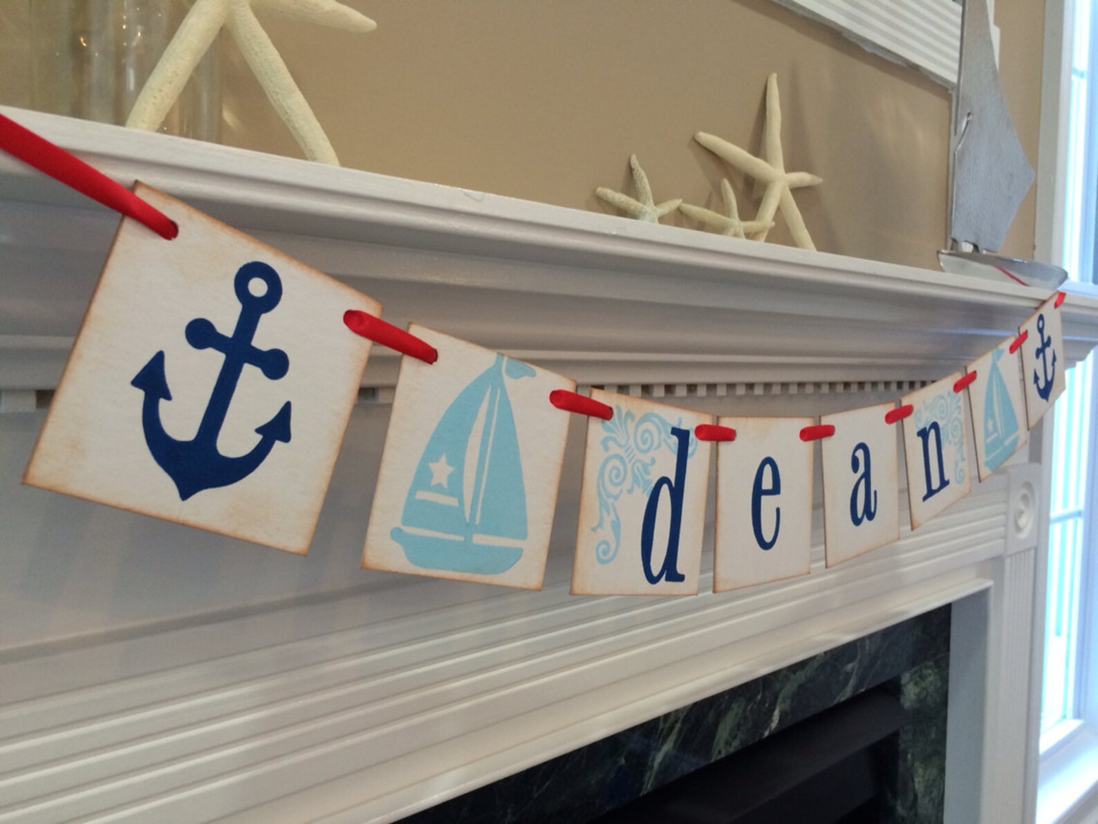 Nautical Room Decor / Personalized Boy Name Banner / Boy | Etsy
