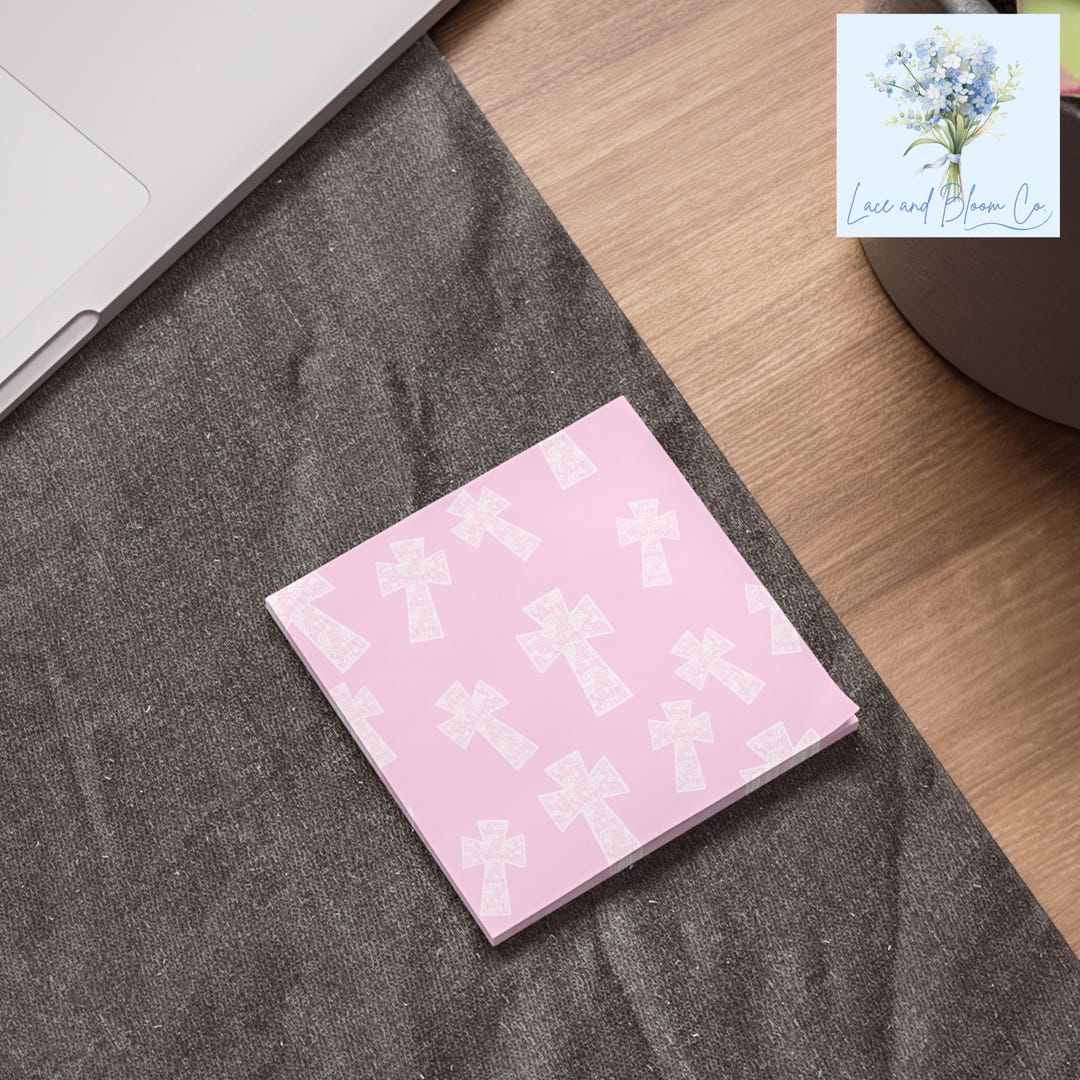 Pink Cross Post-it Notes: Religious Memo Pads - Etsy