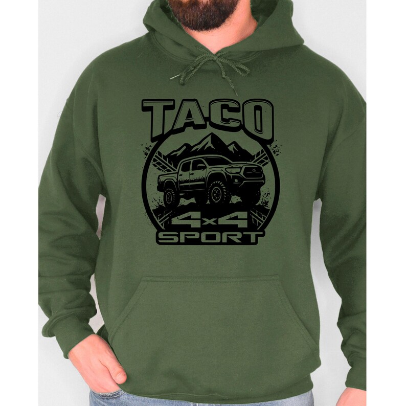 Taco 4x4 Sport Truck Hoodie | Taco Truck Graphic Hooded Sweatshirt - Etsy