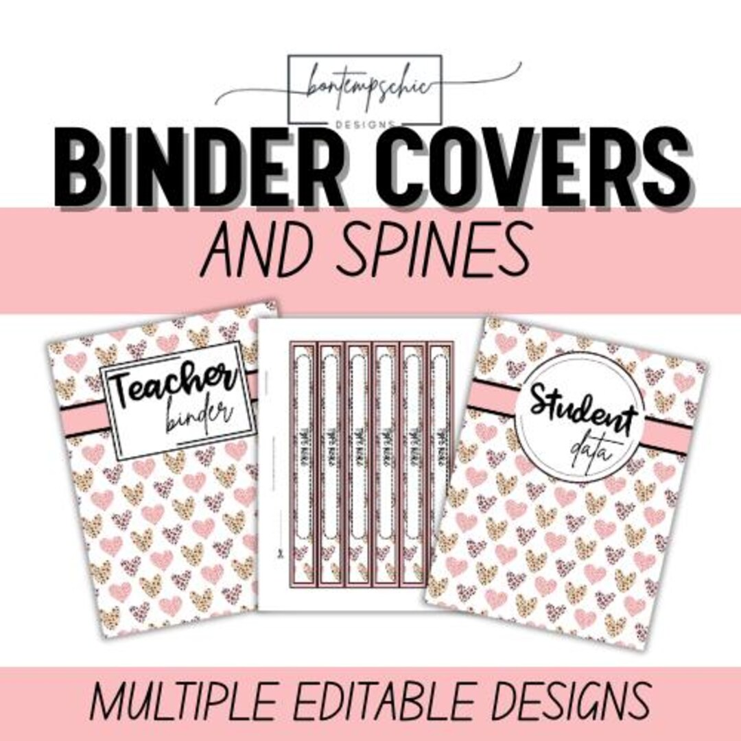 Wild Heart Binder Covers and Spines, Colorful Printable Templates ...