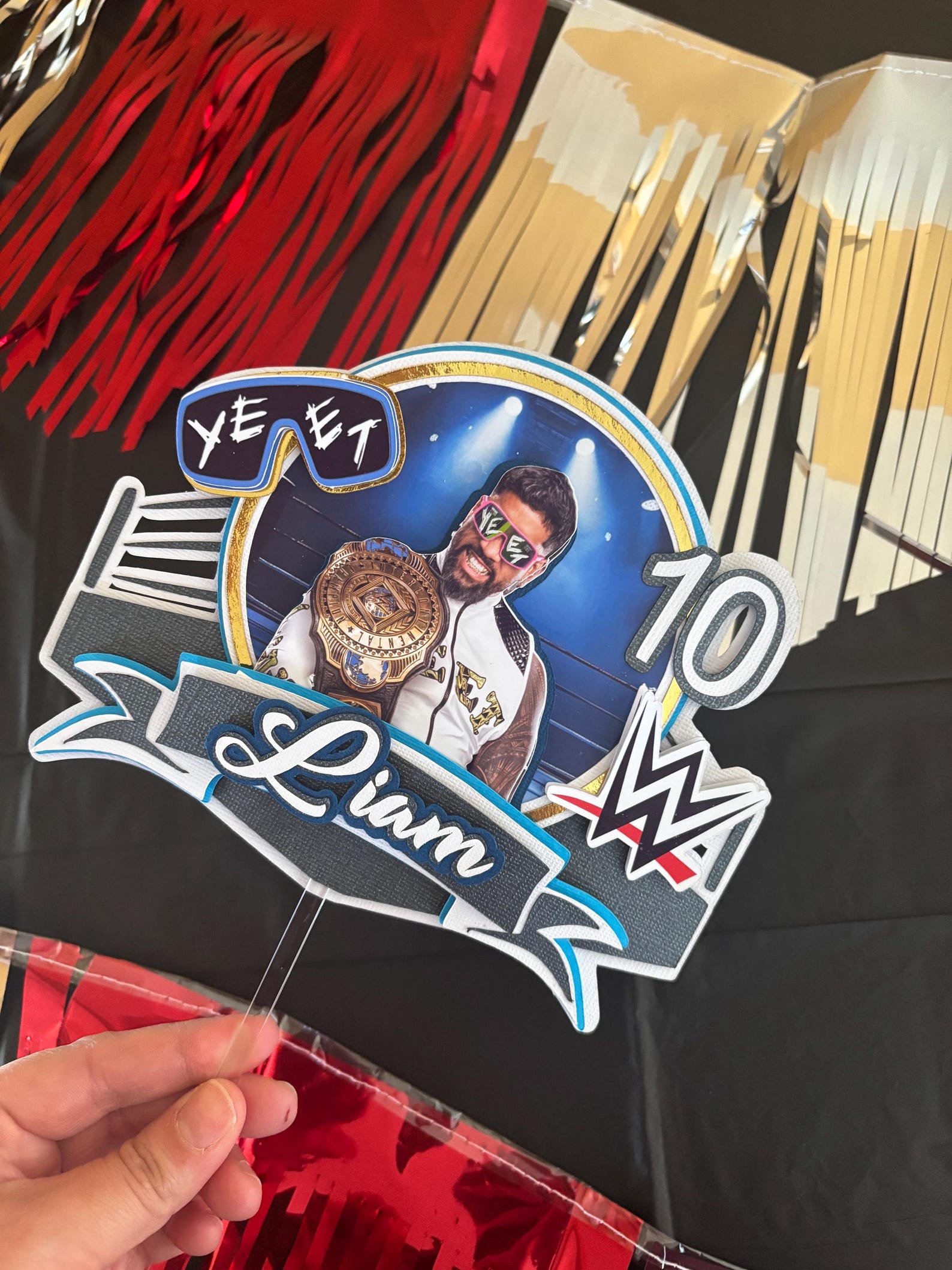 Personalized Wrestling Cake Topper|wrestling Birthday Party|yeet Jey ...