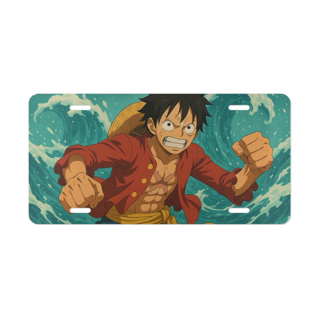 Anime License Plate, Luffy One Piece Car Tag, Personalized Anime Fan ...