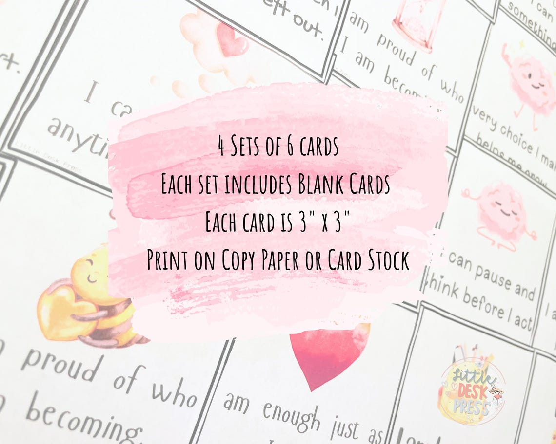 School Confidence Affirmation Cards – Printable SEL Cards for Kids ...