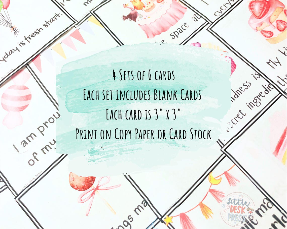 Lunchbox Affirmation Cards for Kids – 24 Printable Notes | Positive ...