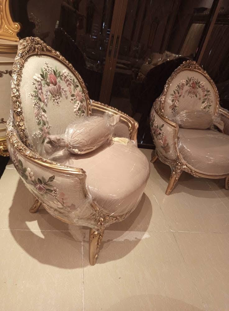 Luxury French Rococo Living Room Set | Hand-carved Gold Sofa & Chairs ...