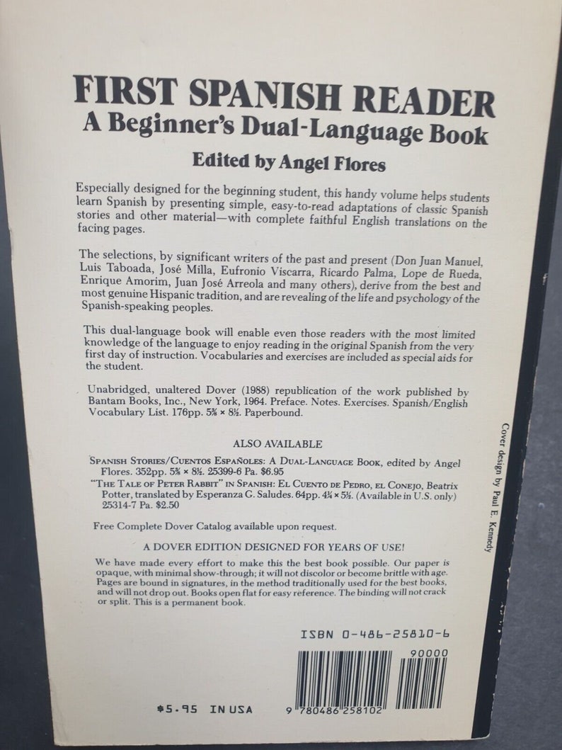 First Spanish English Reader A Beginner's Dual Language Book Angel ...
