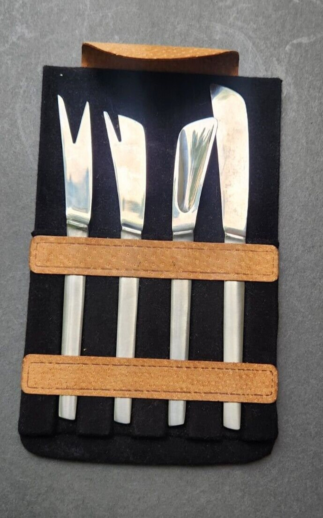 Arthur Salm Delmonico Snack Set Jam Spoon Cheese Knife Meat Fork Butter ...