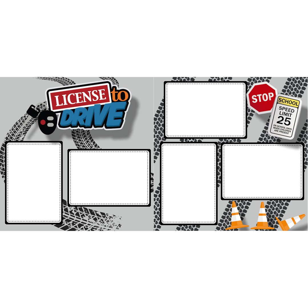License to Drive Student Driver (2) - 12 X 12 Premade, Printed ...