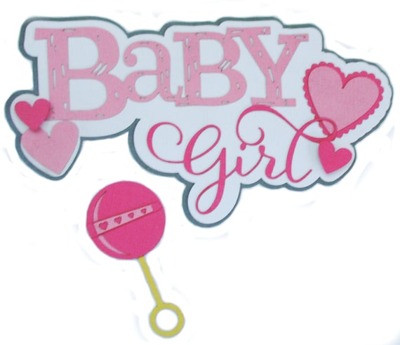 Baby Girl & Rattle Title Fully-Assembled 4 x 7 Laser Cut | Etsy