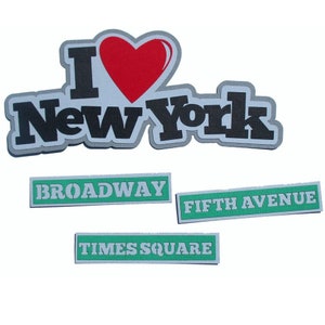 I Love New York 4-piece Set Fully-assembled 3 X 8 Laser Cut Scrapbook ...