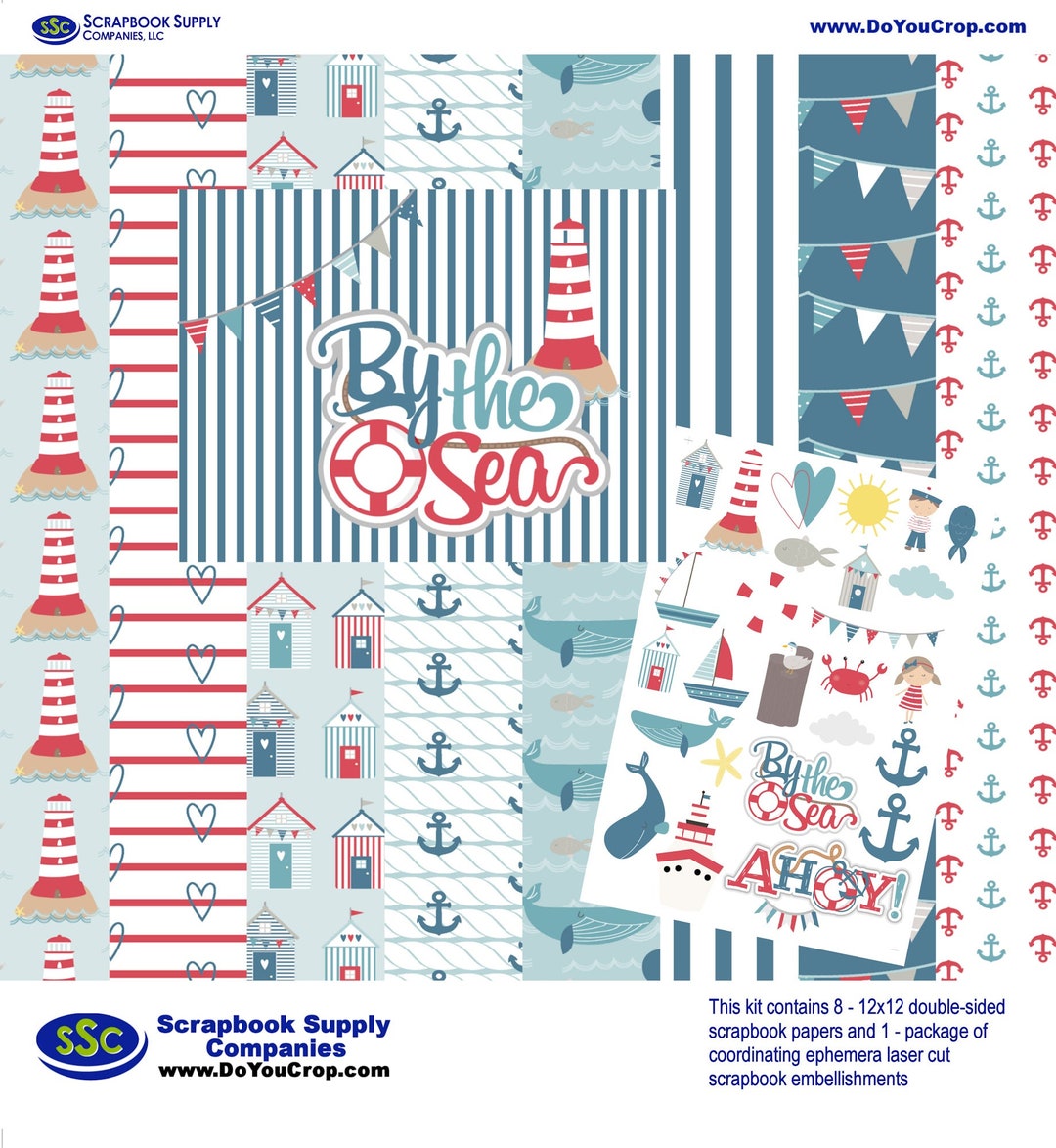 By the Sea Collection 12 X 12 Scrapbook Paper & Embellishment Kit by ...