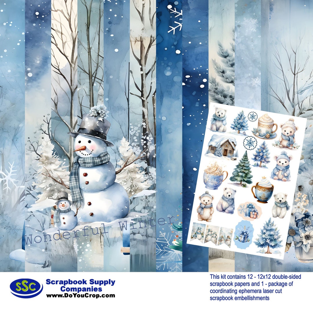 Wonderful Winter 12 X 12 Scrapbook Paper & Embellishment Kit by SSC ...