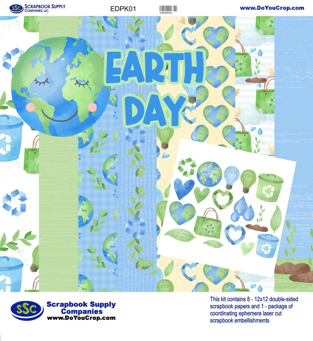 Earth Day 12 X 12 Scrapbook Paper & Embellishment Kit by SSC Designs - Etsy