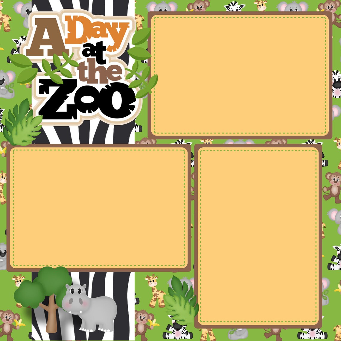 A Day at the Zoo 2 12 X 12 Premade Printed Scrapbook - Etsy