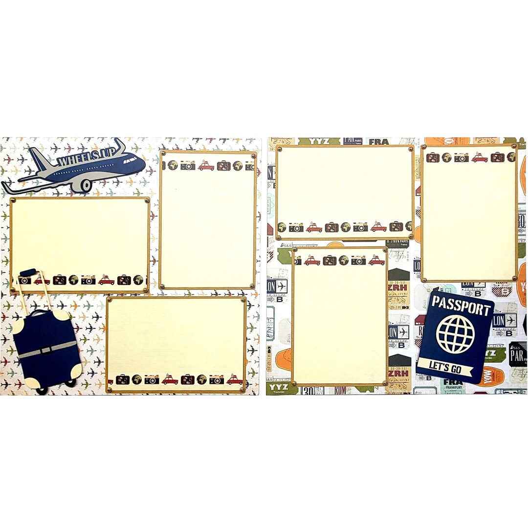 Airplane Travel Wheels up 2 12 X 12 Pages, Fully-assembled & Hand ...