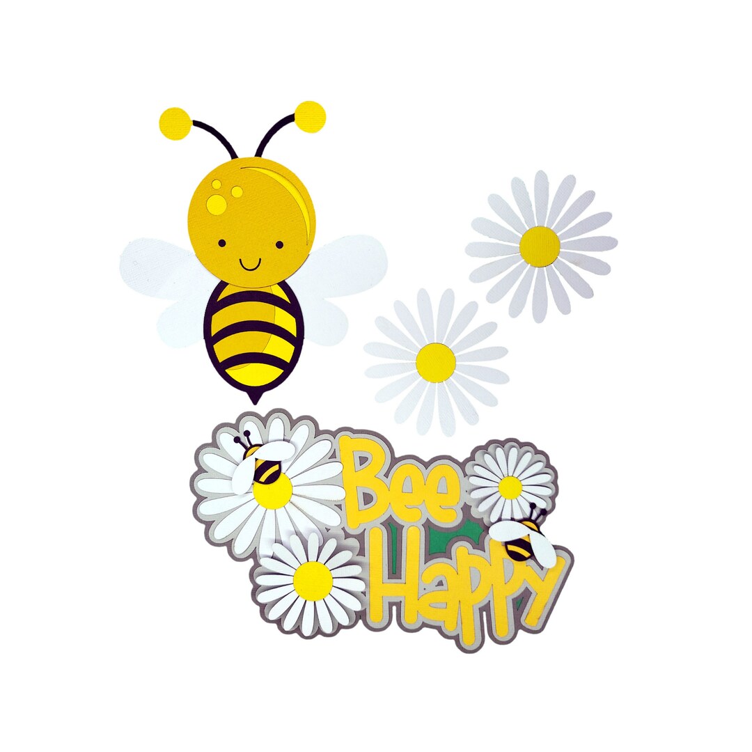 Bee Happy 6 X 8 Laser Die Cut Scrapbook Embellishment by SSC Laser ...