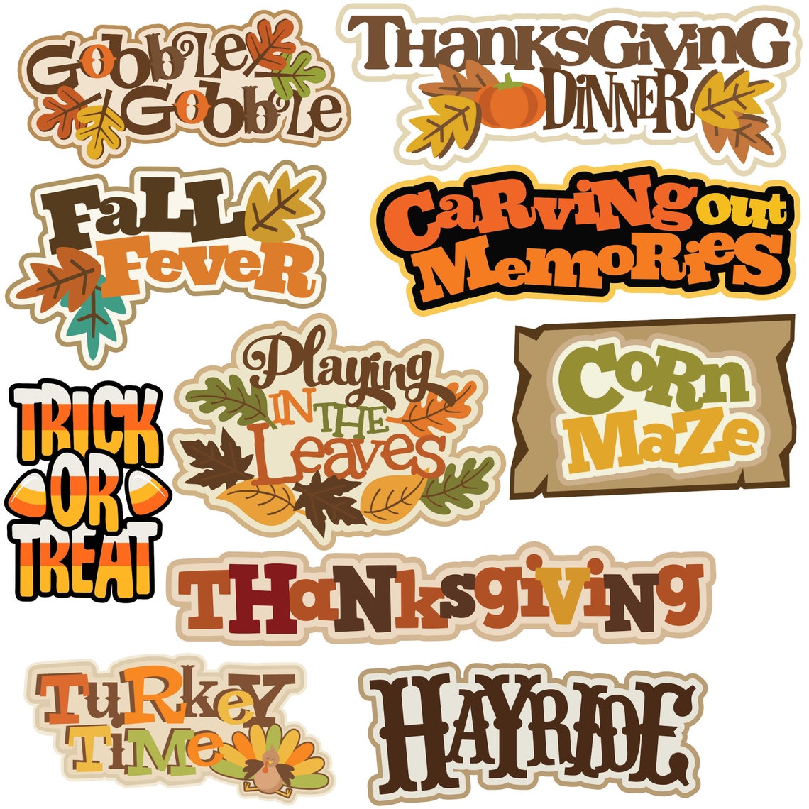 Quirky Quotes Collection Fall Sayings Laser Cut Scrapbook or Card ...