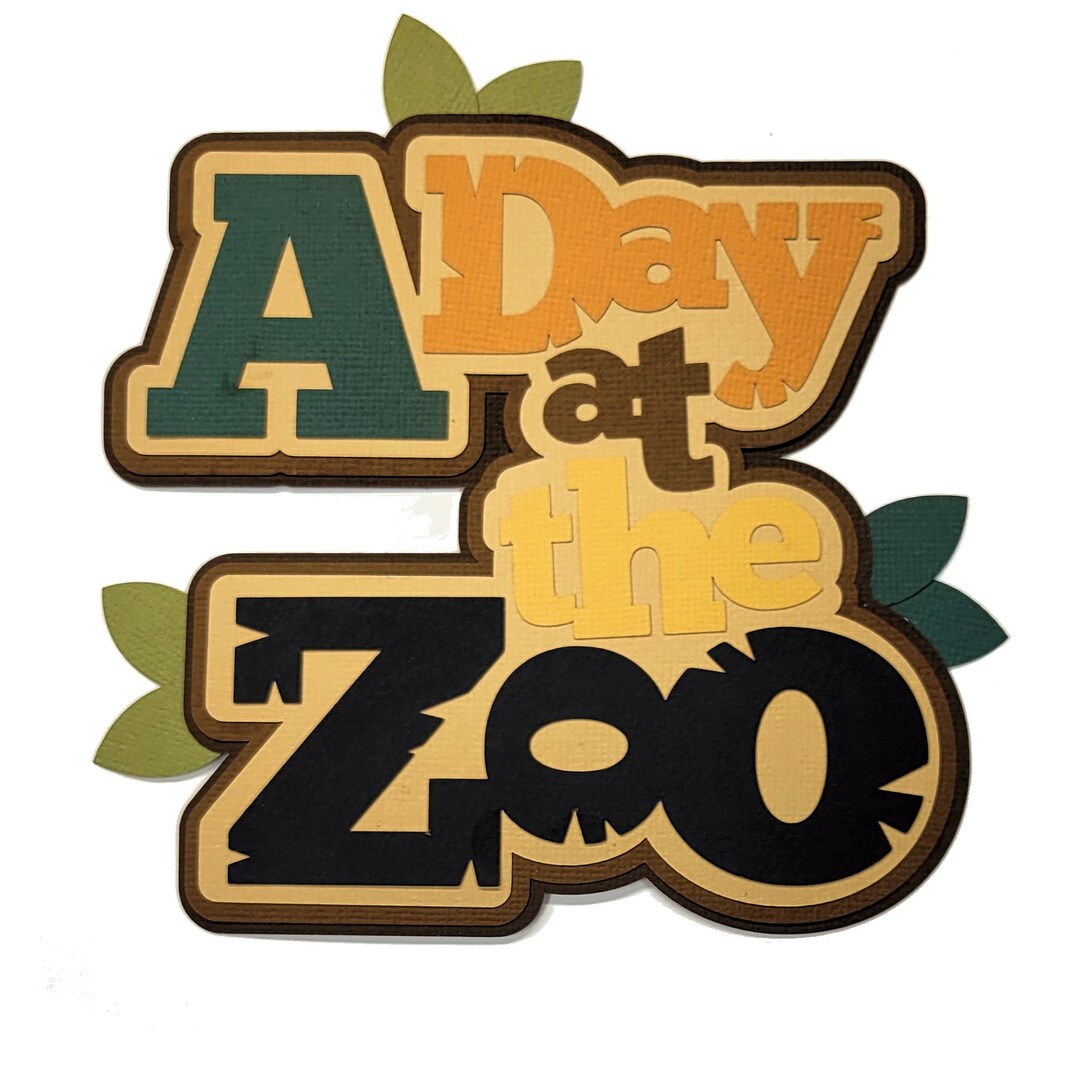 A Day at the Zoo Title 6.5 X 6.25 Fully-assembled Laser Cut Scrapbook ...