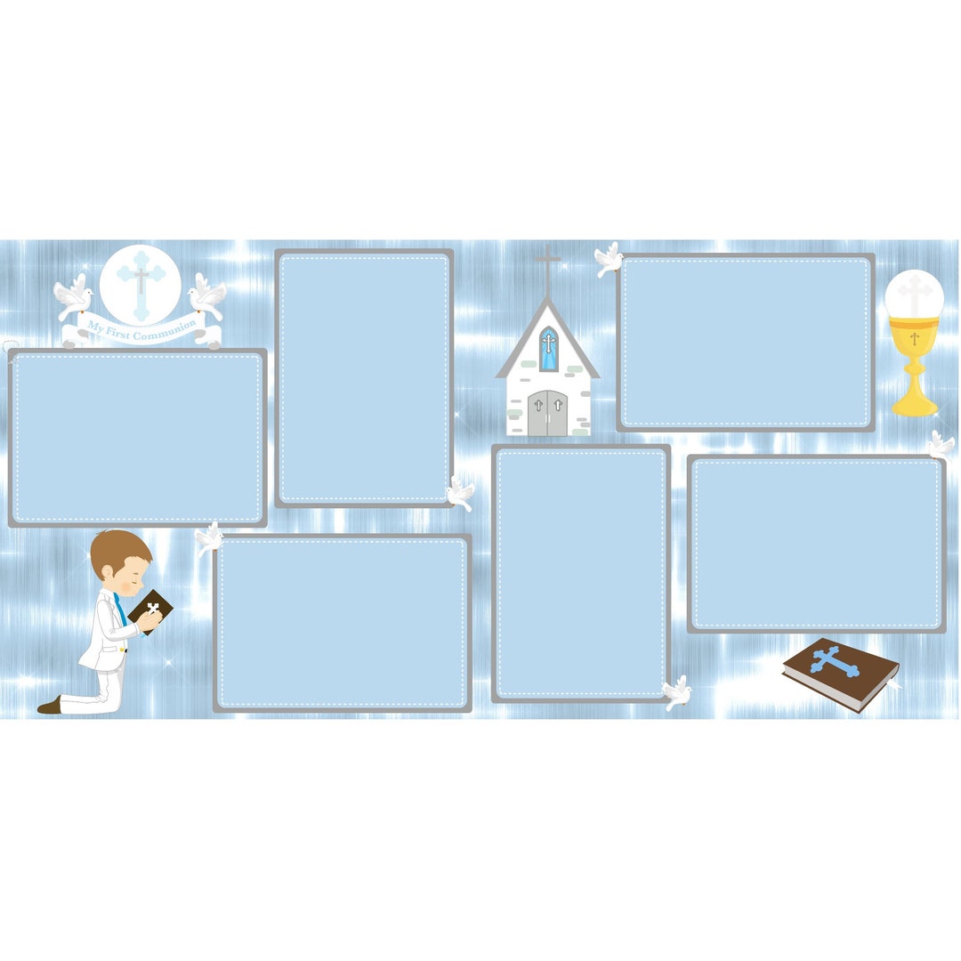 First Communion Boy (2) - 12 X 12 Premade, Printed Scrapbook Pages by ...