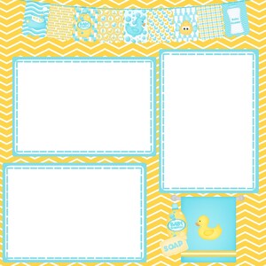 Bathtub Time Boy Collection Bath Time (2) - 12 X 12 Premade, Printed ...