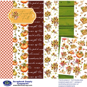 Favorite Fall Collection 12 X 12 Scrapbook Paper & Embellishment Kit by ...