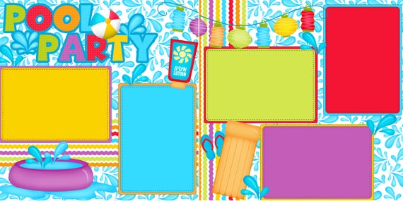 Pool Party Collection Splash Time 2 12 X 12 Premade - Etsy