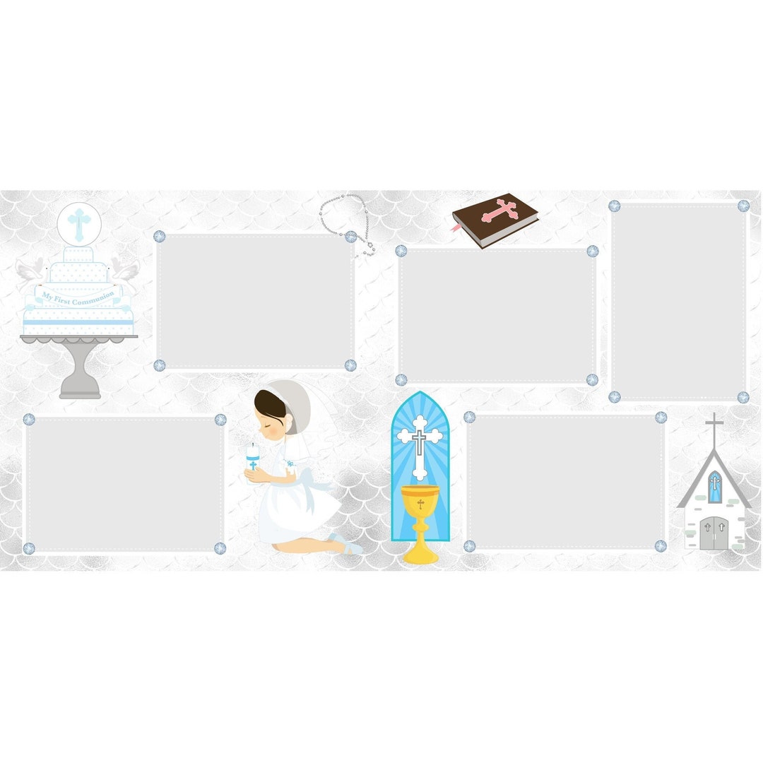 First Communion Girl (2) - 12 X 12 Premade, Printed Scrapbook Pages by ...