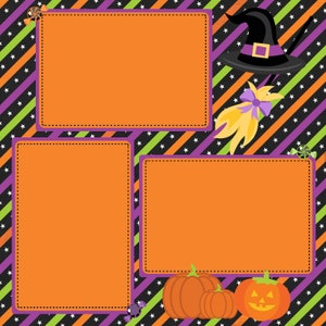 Trick or Treat Halloween (2) - 12 X 12 Premade, Printed Scrapbook Pages ...