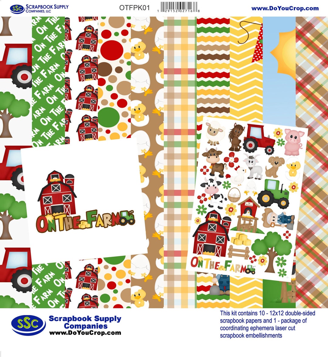 On the Farm 12 X 12 Scrapbook Paper & Embellishment Kit by SSC Designs ...