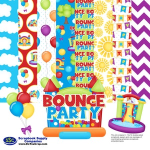 Bounce House 12 X 12 Scrapbook Paper & Embellishment Kit by SSC Designs ...
