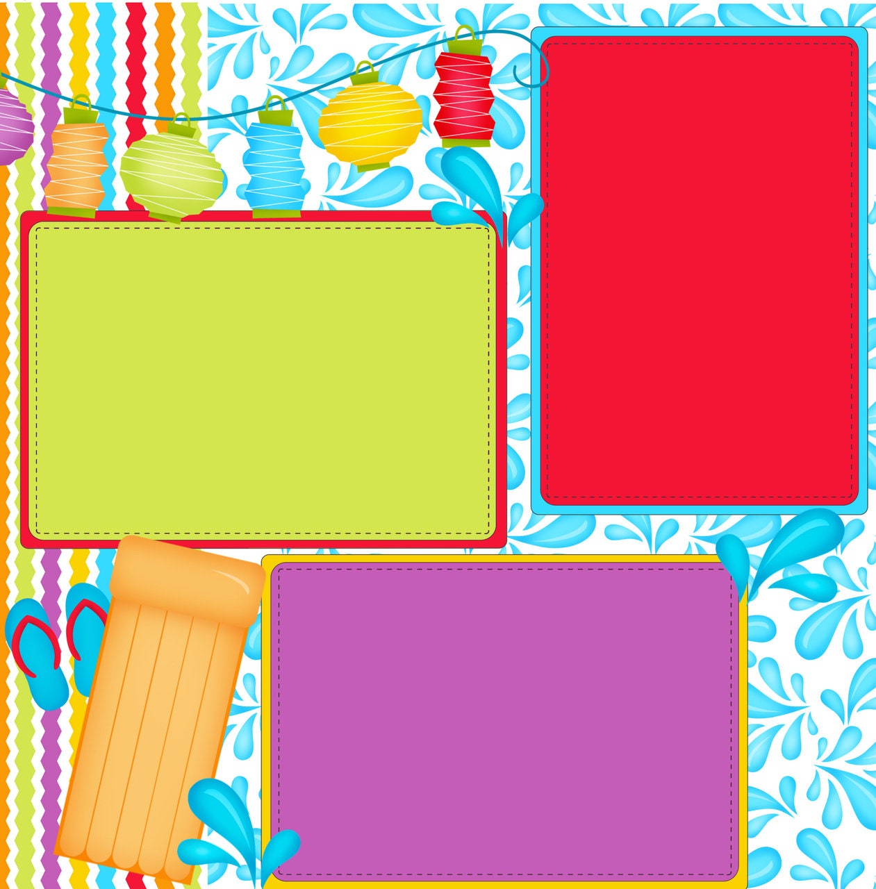 Pool Party Collection Splash Time 2 12 X 12 Premade - Etsy
