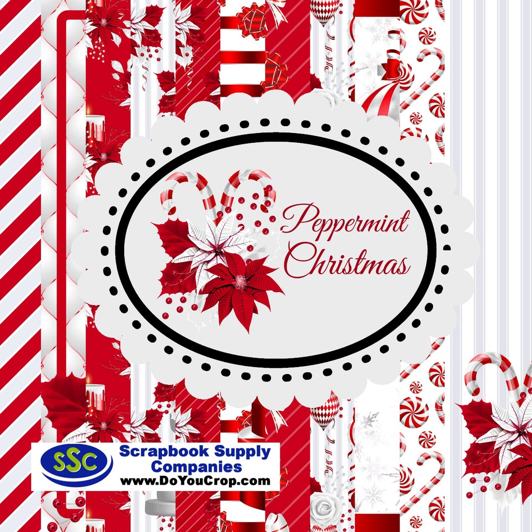 Peppermint Christmas Collection 12 X 12 Scrapbook Paper & Embellishment ...