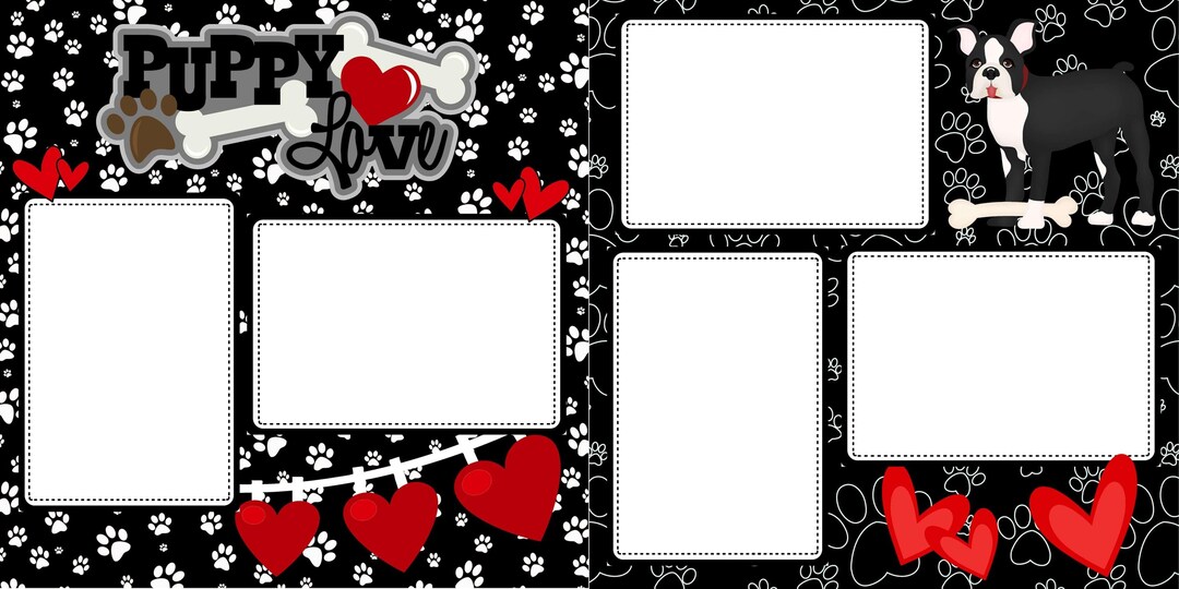 Puppy Love **pick Your Breed** (2) - 12 X 12 Premade, Printed Scrapbook ...