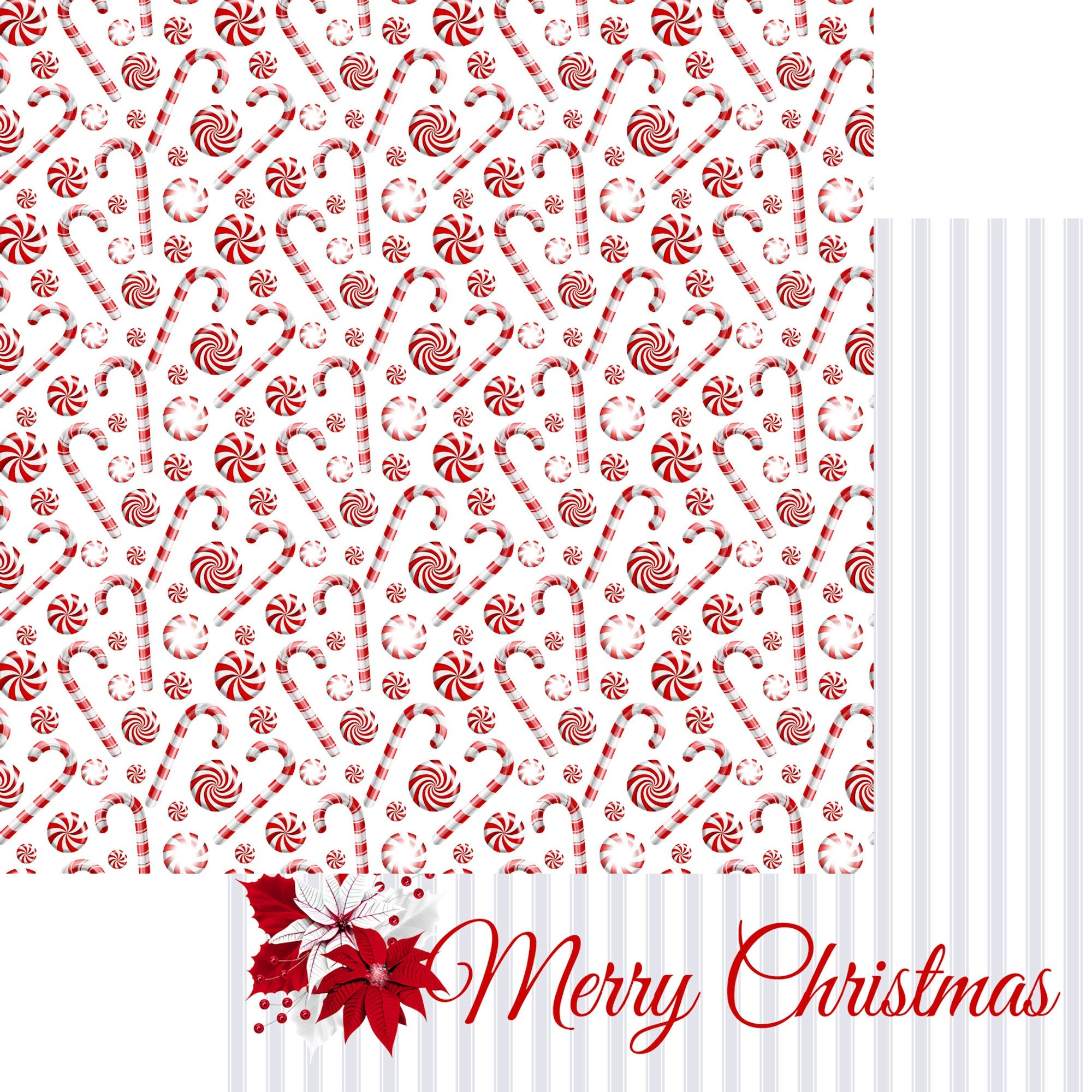 Peppermint Christmas Collection 12 X 12 Scrapbook Paper & Embellishment ...