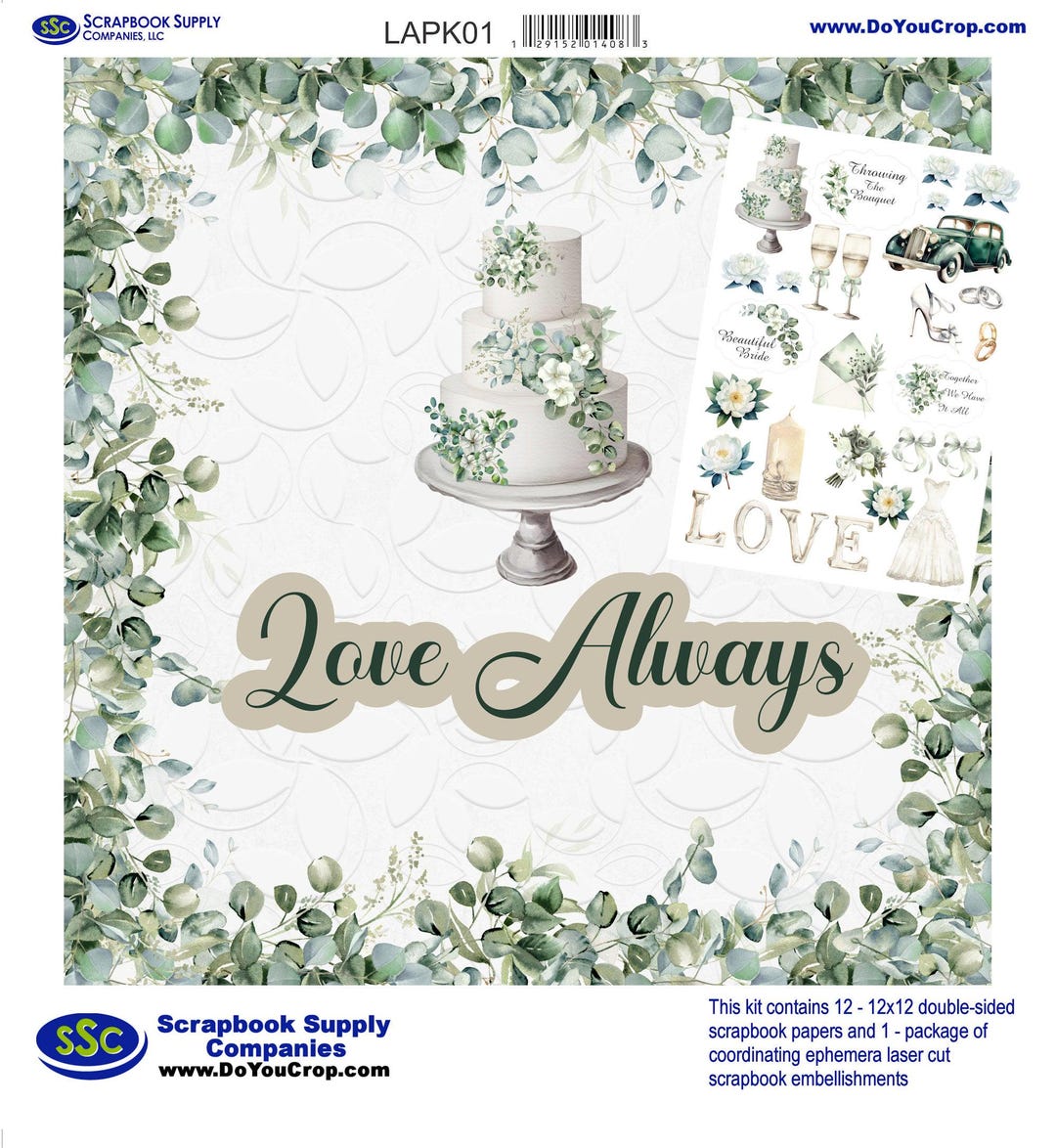 Love Always 12 X 12 Scrapbook Paper & Embellishment Kit by SSC Designs ...