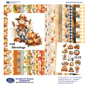Fall Blessings 12 X 12 Scrapbook Paper & Embellishment Kit by SSC ...