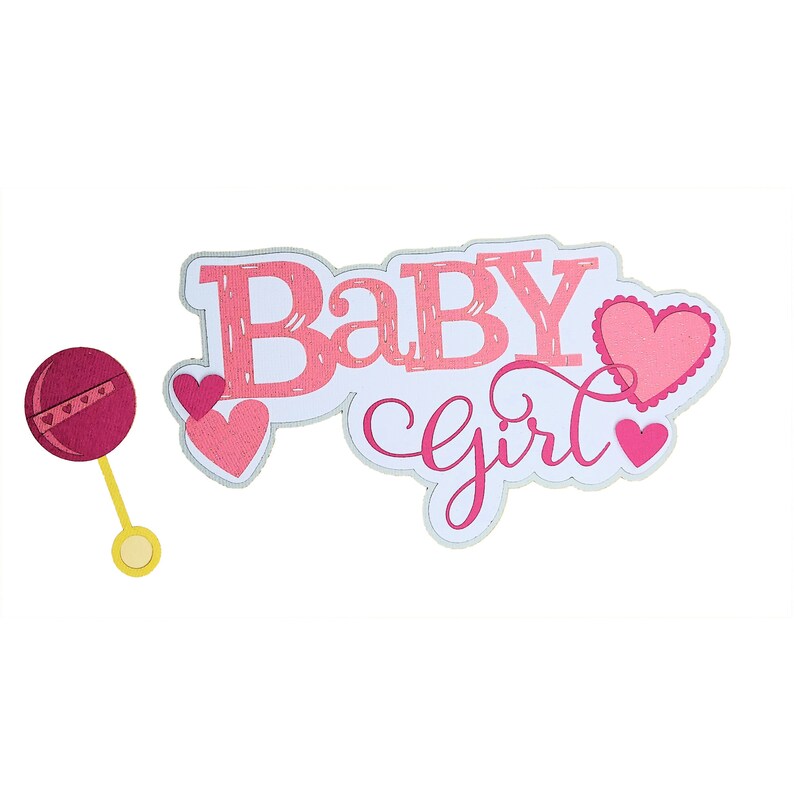 Baby Girl & Rattle Title Fully-assembled 4 X 7 Laser Cut - Etsy