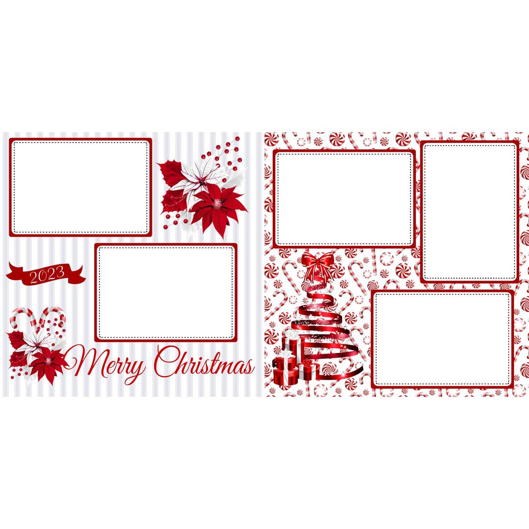 Merry Christmas **custom Year** 12 X 12 Premade, Printed Scrapbook Page ...