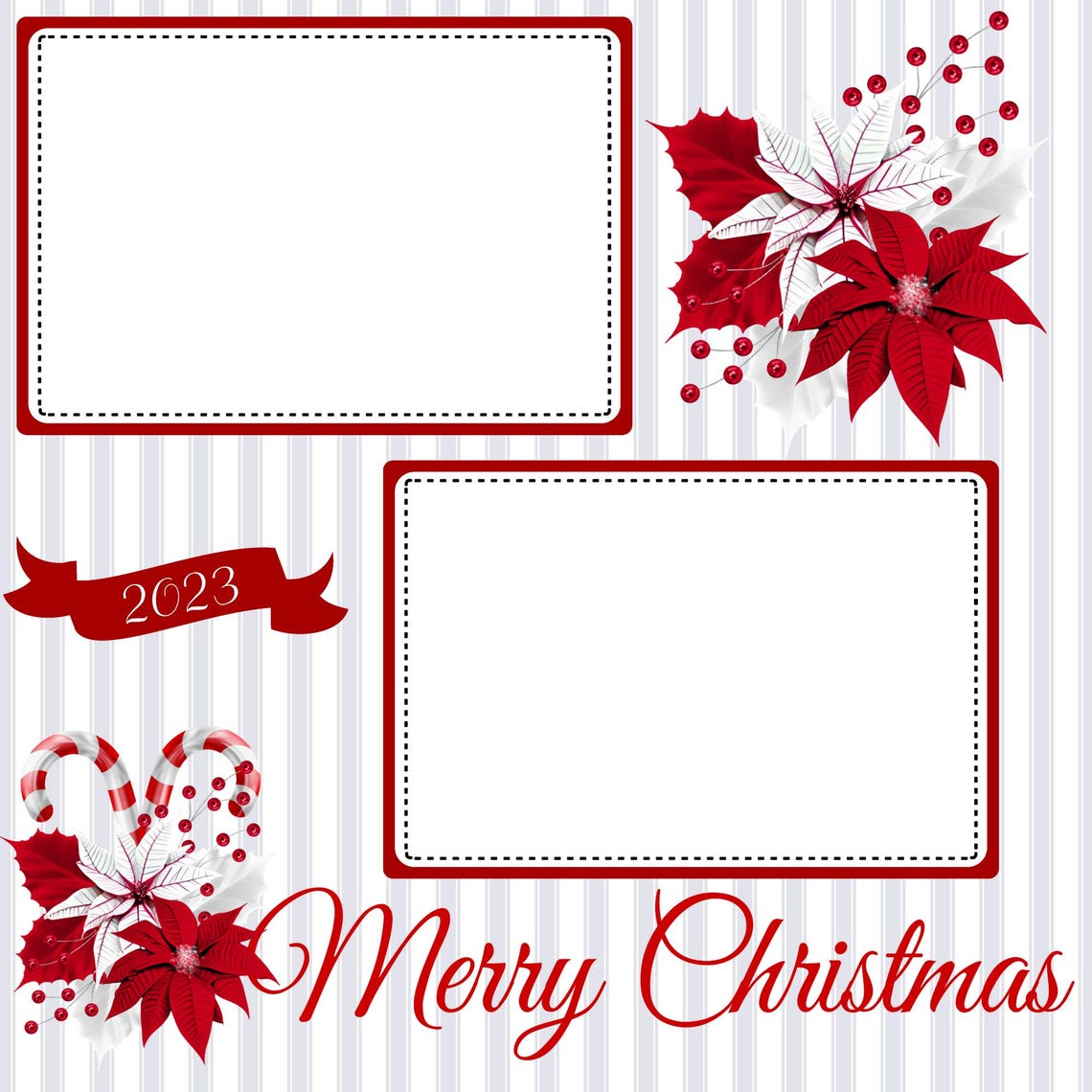 CUSTOM - Merry Christmas 12 X 12 Premade, Printed Scrapbook Page by SSC ...